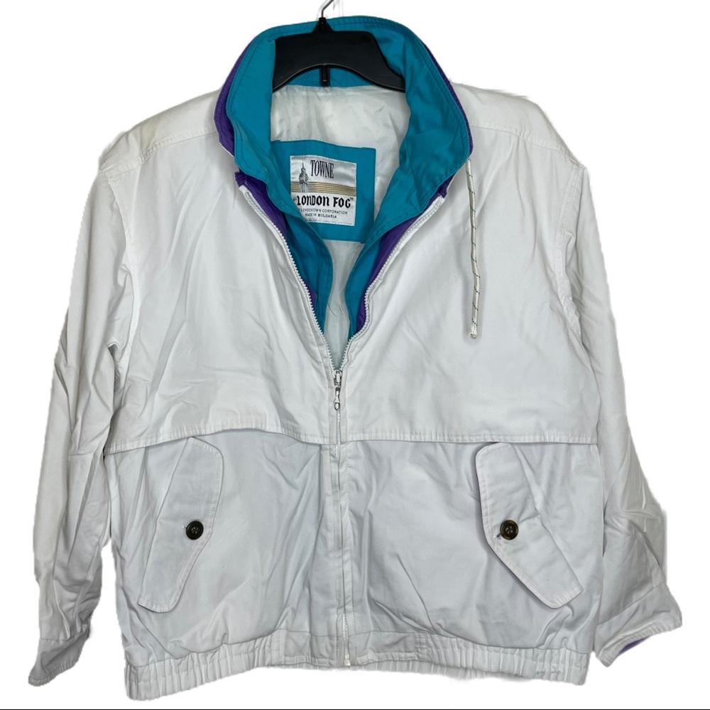 Vintage London Fog Towne Jacket L White 80s 90s - Gem